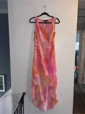 Jessica Simpson | Dresses | Jessica Simpson Pink Tie Dye Open Back High ...